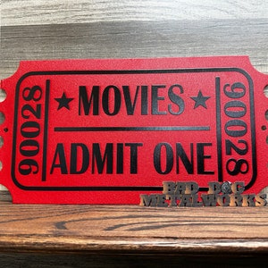 Admit One Movie Ticket Movie Theater Decor - Bad Dog Metalworks Home ...