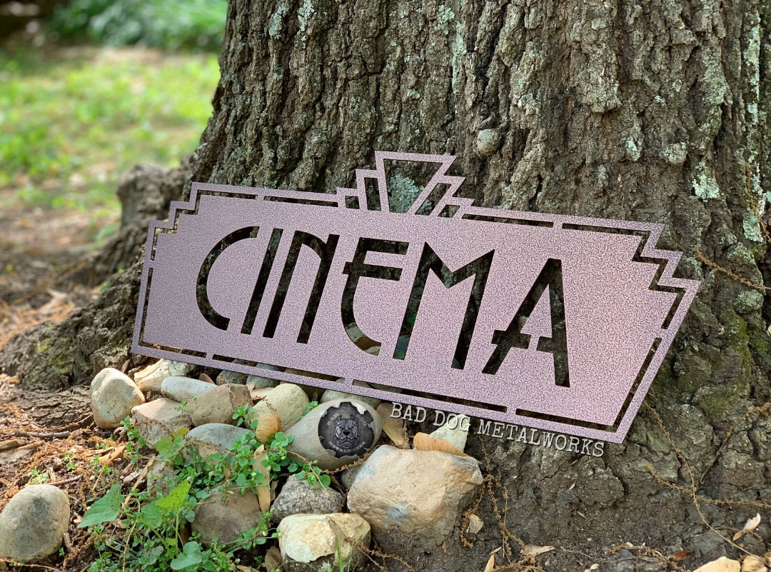 Retro Cinema Metal Sign Movie Decor Bad Dog Metalworks Home | Etsy