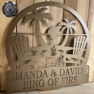 Beach Fire Pit Monogram - Bad Dog Metalworks Home Décor - Patio Décor ...