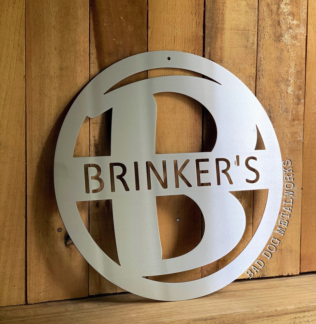 Round Pop Art Monogram - Bad Dog Metalworks Home Décor - Monogram Wall ...