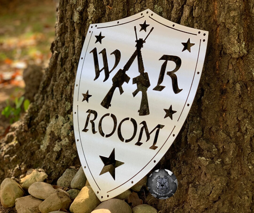 Metal 2A War Room Shield - Bad Dog Metalworks Home Decor - Man Cave ...