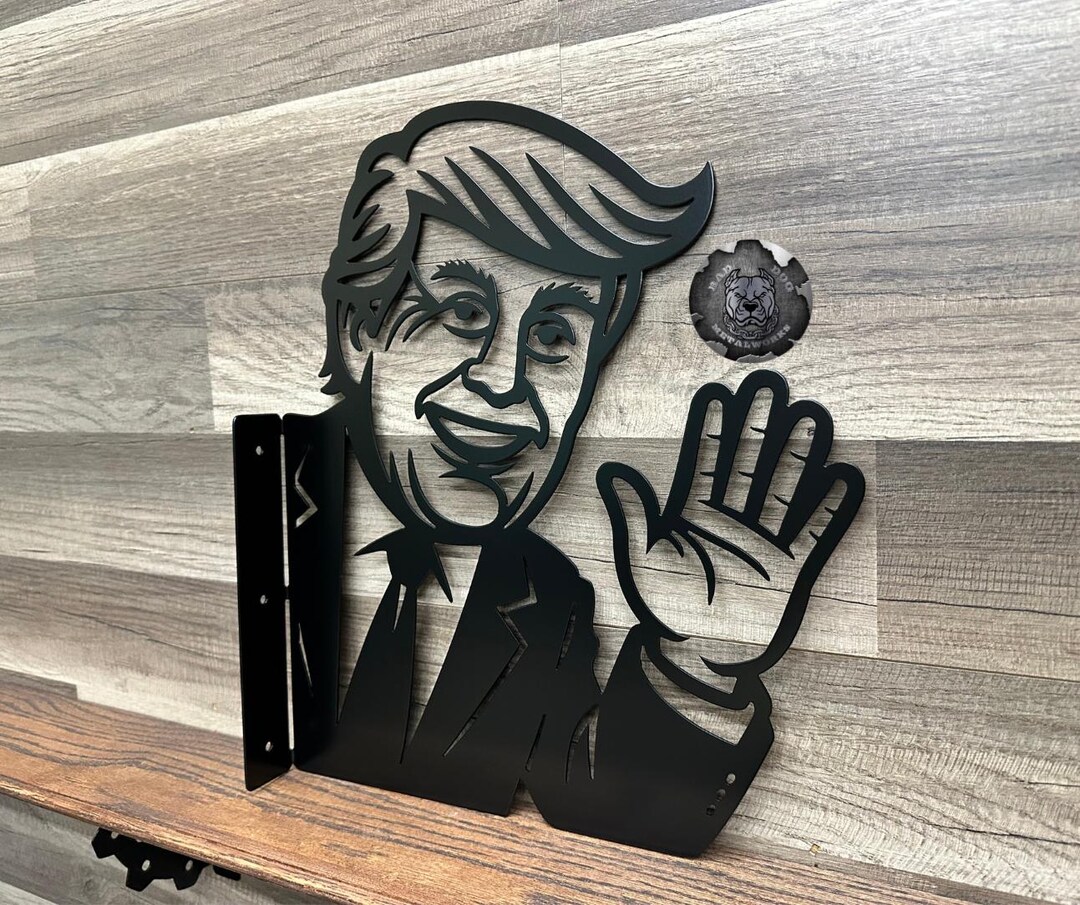Peeking Trump Metal Sign - Bad Dog Metalworks Home Decor - Peek-a-boo ...