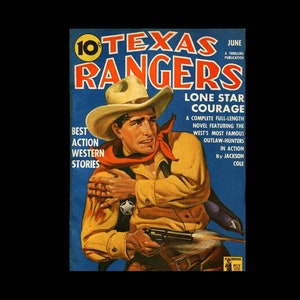 1940's Texas Rangers Western Stories Pulp Magazine Cover Poster Print ...
