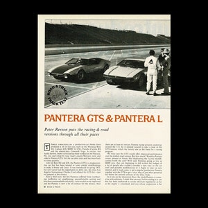 Pantera GTS Race Car and Pantera L Original Magazine Road & Race Track ...