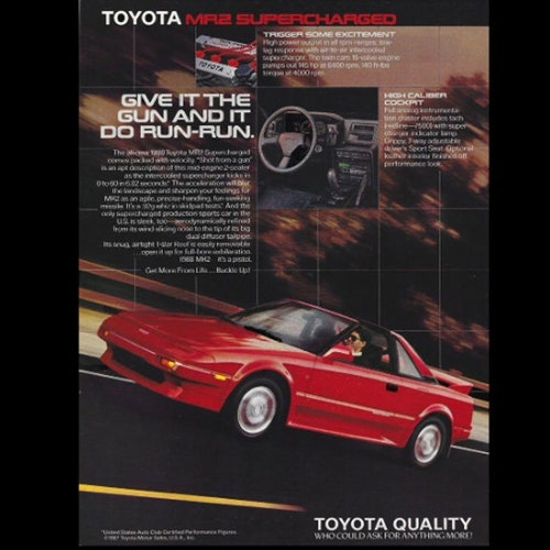 1986 Toyota Supra Original Magazine Ad - Etsy