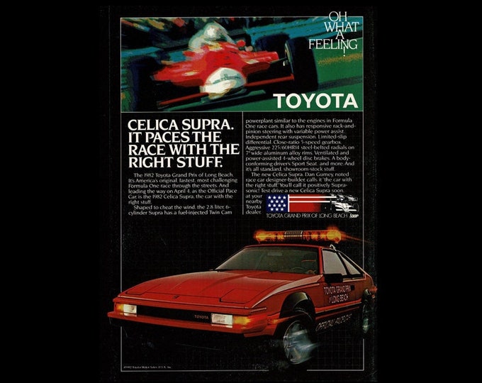 1982 Toyota Supra Original Magazine Ad - Long Beach Grand Prix Pace Car ...