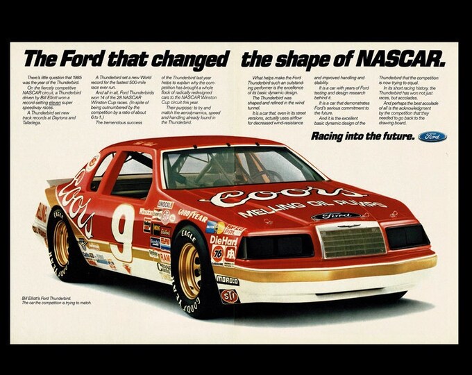1985 Bill Elliott NASCAR Ford Thunderbird Stock Car Original Magazine ...