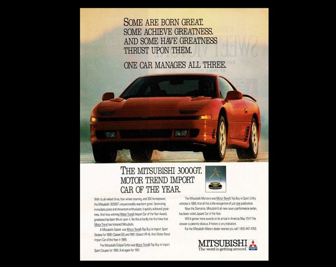 1995 Mitsubishi 3000GT VR-4 Original Magazine Ad - Etsy