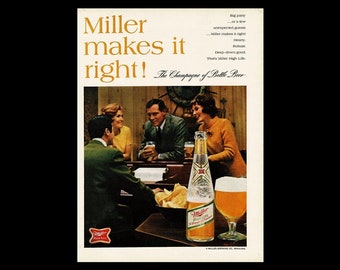1971 Miller Beer Original Magazine Ad - Etsy