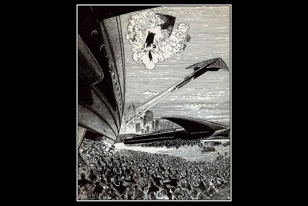 1932 Science Fiction Pulp Magazine Outer Space Illustration Art Poster ...