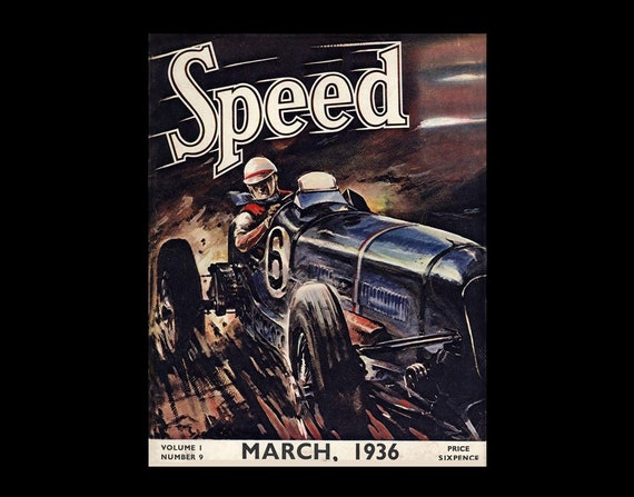 1936 Speed Magazine Cover Poster Print - Etsy