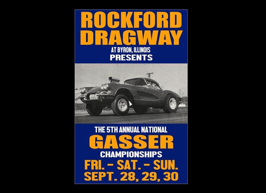 1960's Rockford Dragway Drag Strip Gasser Championship Vintage Drag ...
