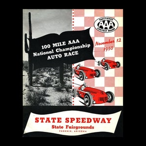 1950 Arizona State Fair Speedway Champ Car Auto Racing Poster Print - Etsy