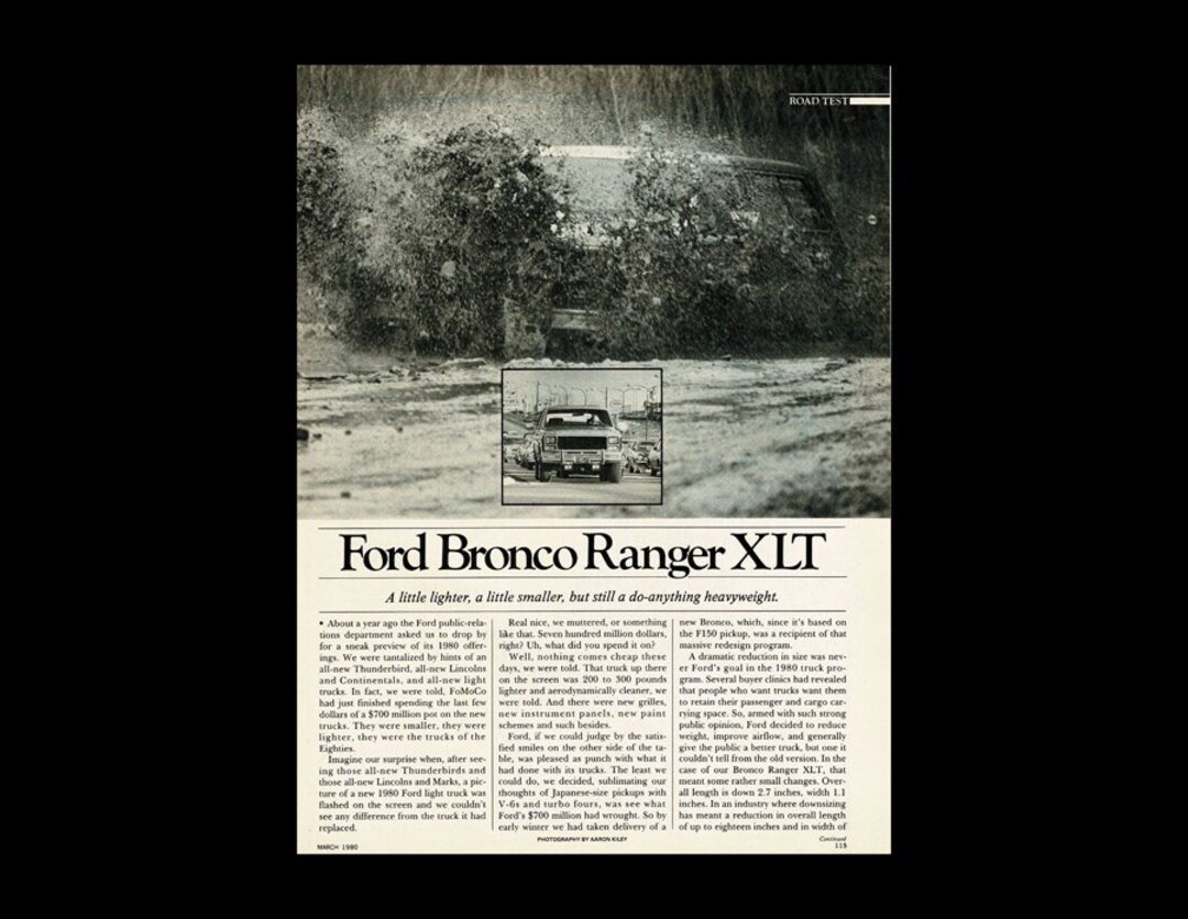 1980 Ford Bronco XLT Original Magazine Road Test - Etsy
