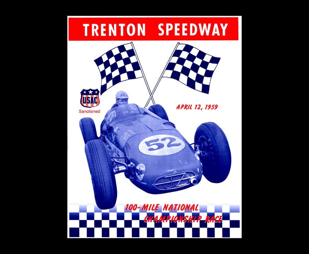 1959 Trenton New Jersey Speedway Indy Car Racing Poster Print - Etsy