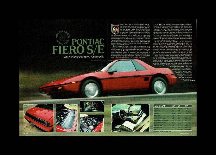 1984 Pontiac Fiero Original Magazine Road Test - Etsy