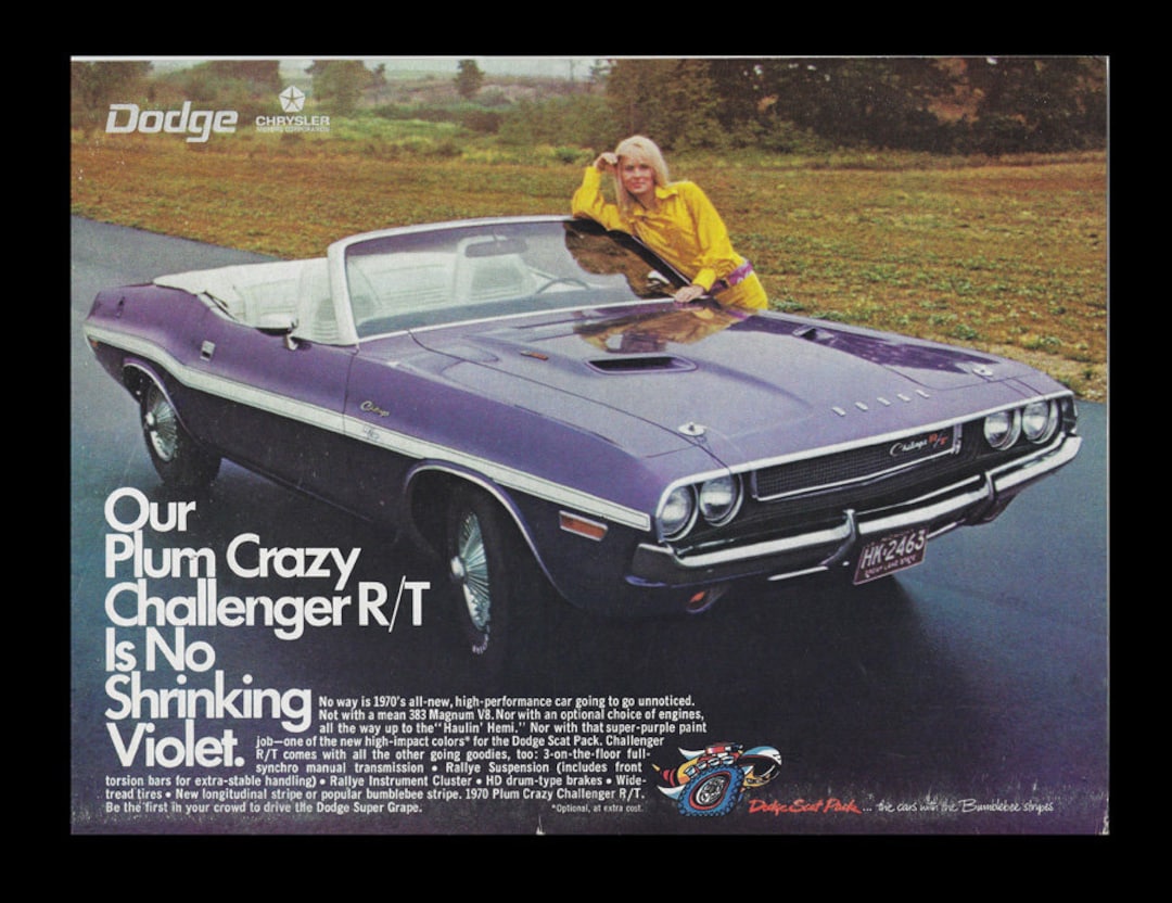 1970 Dodge Challenger Original Magazine Ad - Etsy