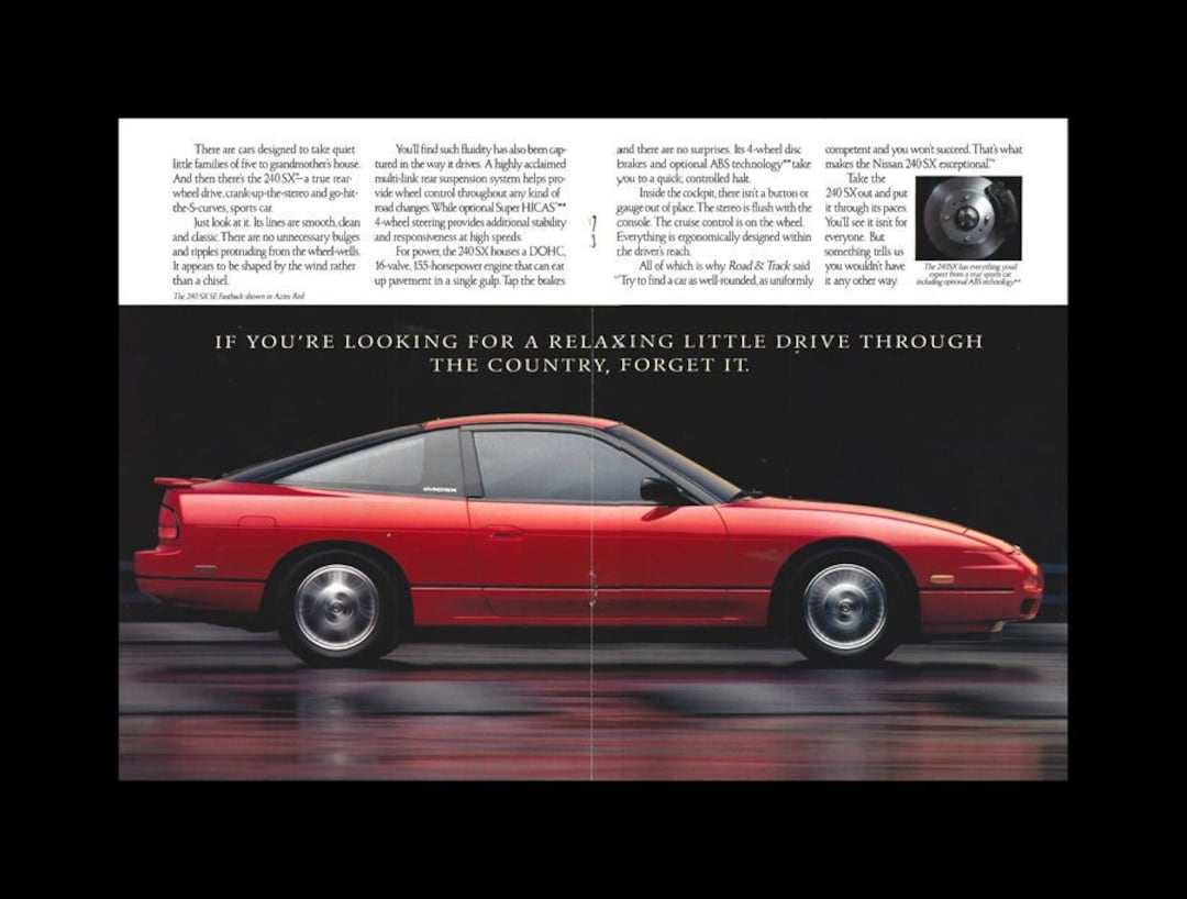 1992 Nissan 240SX & 300ZX Turbo Original Magazine Ad Insert - Etsy