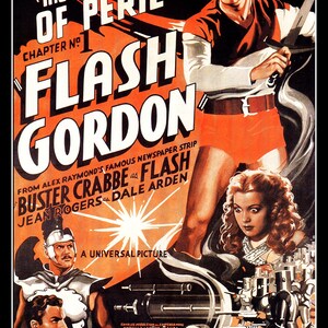 1936 Flash Gordon "planet of Peril" Science Fiction Movie Serial Poster ...