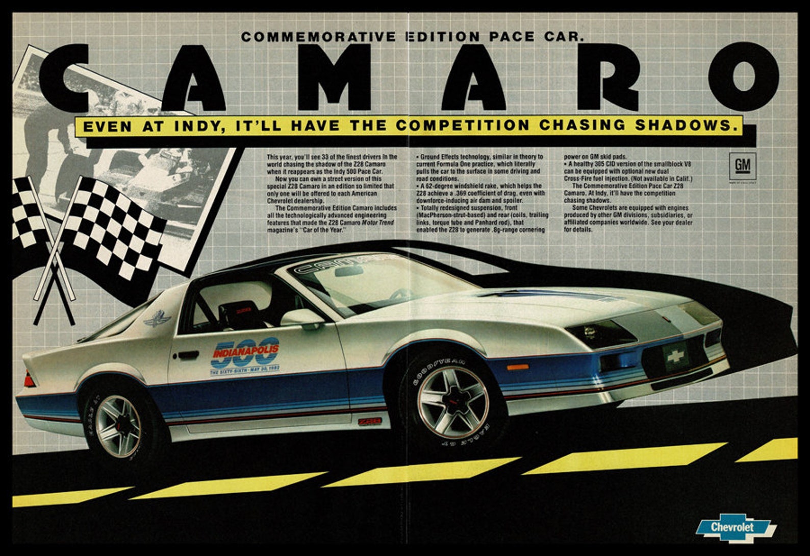 1982 Chevy Camaro Z28 Original Magazine Ad Indy 500 - Etsy