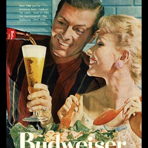 1957 Budweiser Beer Original Large Size Magazine Ad - Etsy