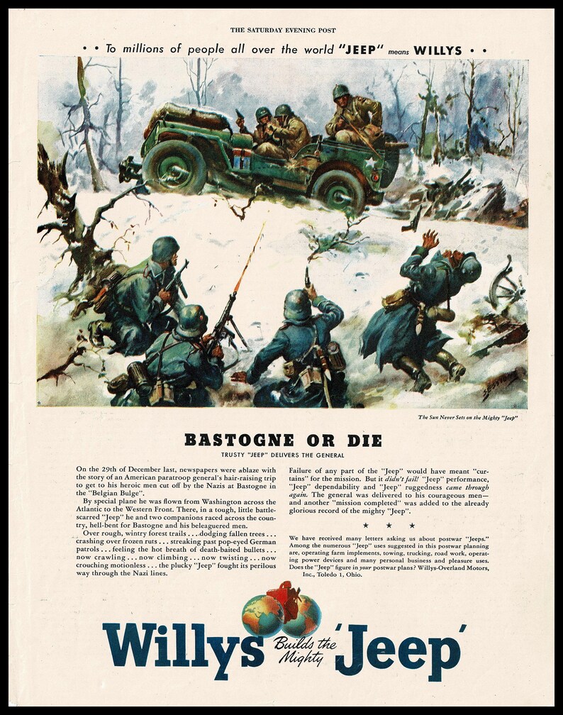 1945 Willys Jeep World War 2 Original Magazine Ad - Etsy