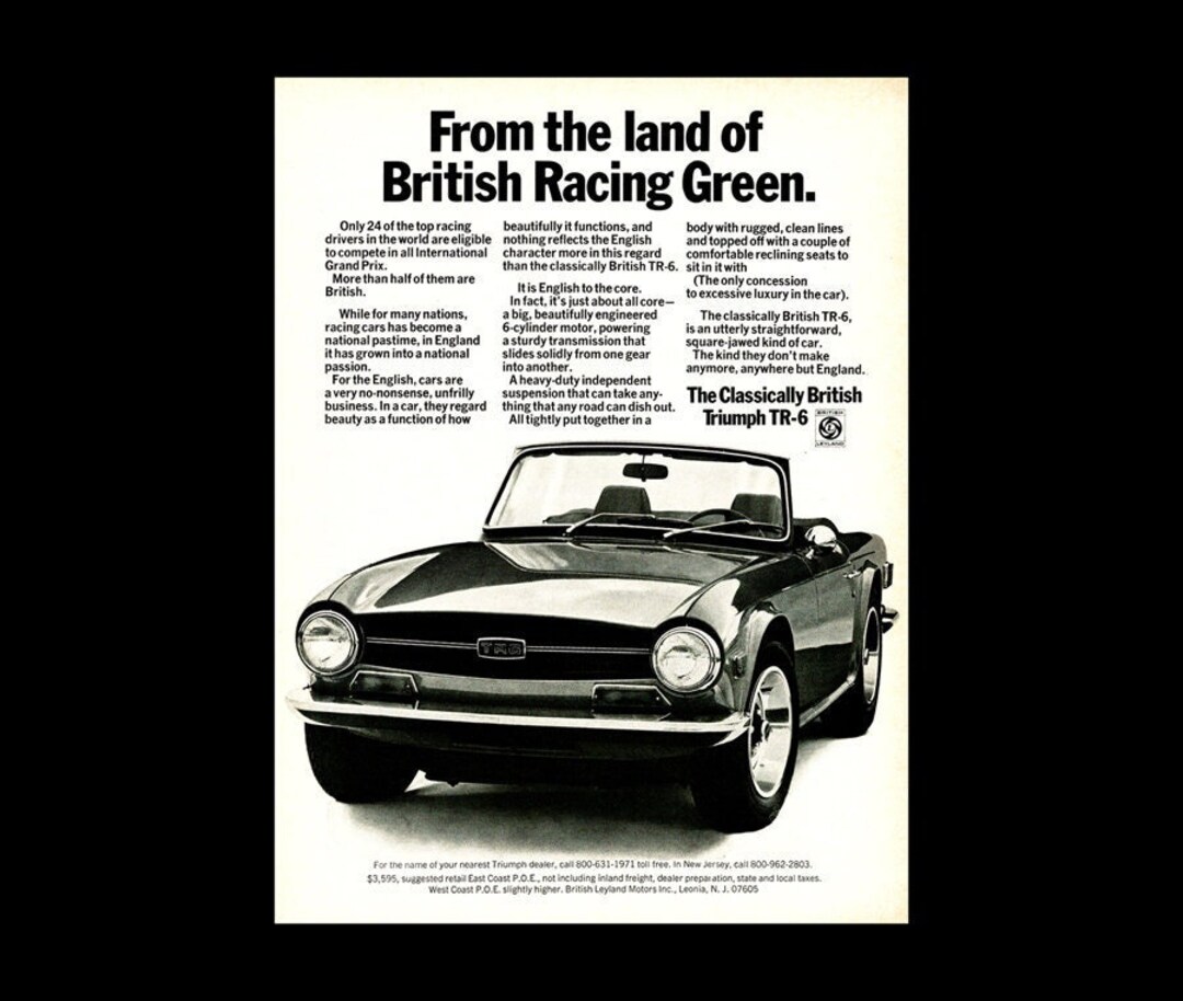 1971 Triumph TR6 Original Magazine Ad - Etsy