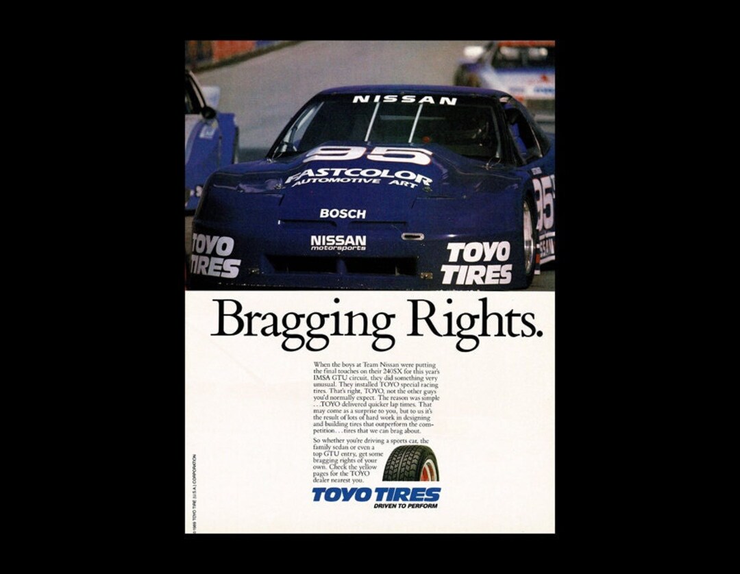 1989 Nissan 240SX IMSA Race Car Original Magazine Ad - Toyo Tires - Etsy