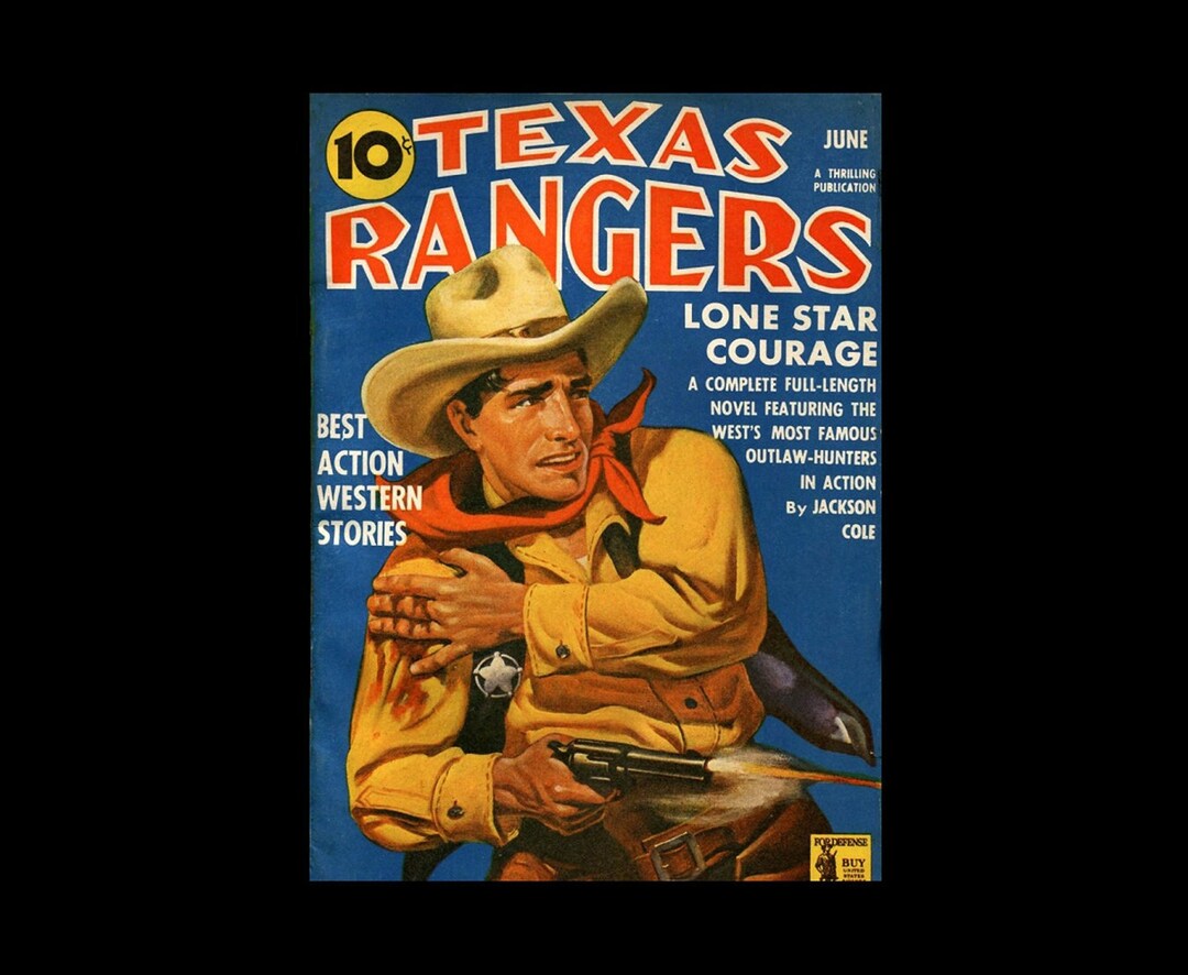 1940's Texas Rangers Western Stories Pulp Magazine Cover Poster Print ...