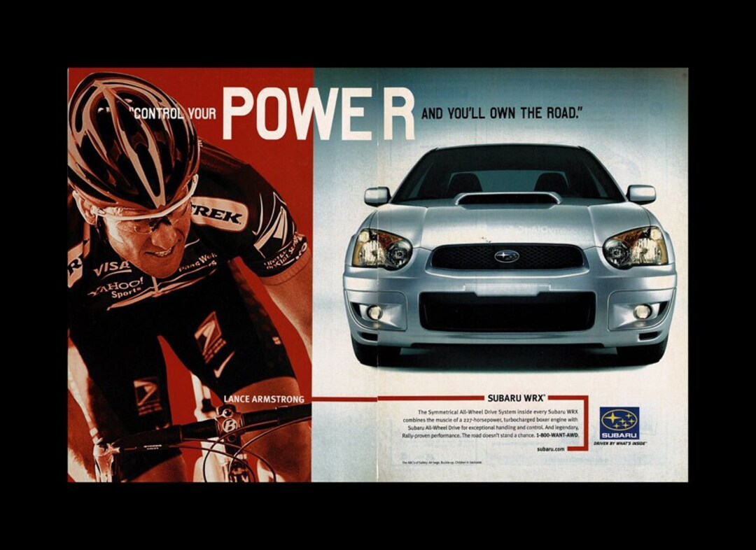 2004 Subaru WRX Original Magazine Ad - Lance Armstrong Featured - Etsy
