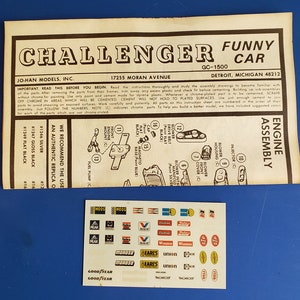 Johan Dodge Challenger Funny Car Drag Racer Vintage Model Kit 1/25 ...