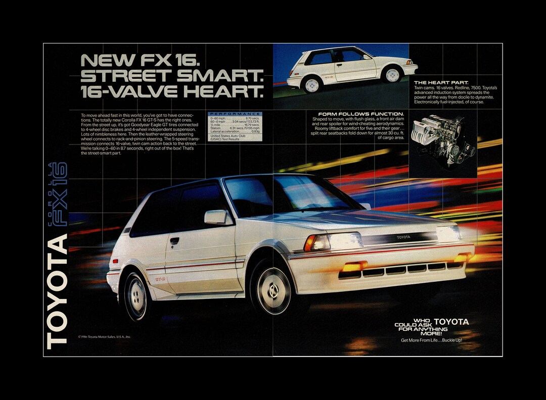 1987 Toyota FX 16 GTS Original Magazine Ad - Etsy
