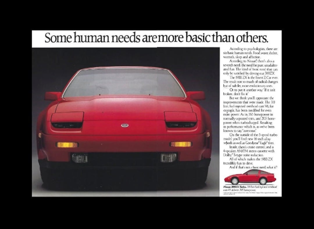 1988 Nissan 300ZX Turbo Original Magazine Ad - Etsy