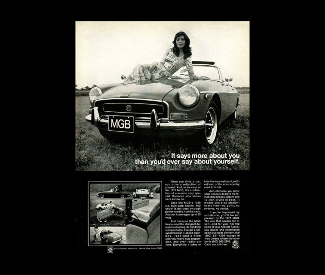 1971 MG MGB Original Retro Magazine Ad - Etsy
