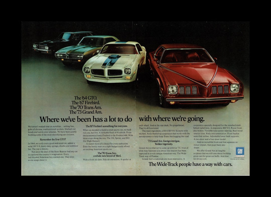 1973 Pontiac Grand Am Original Magazine Ad - 64 GTO 67 Firebird 70 ...