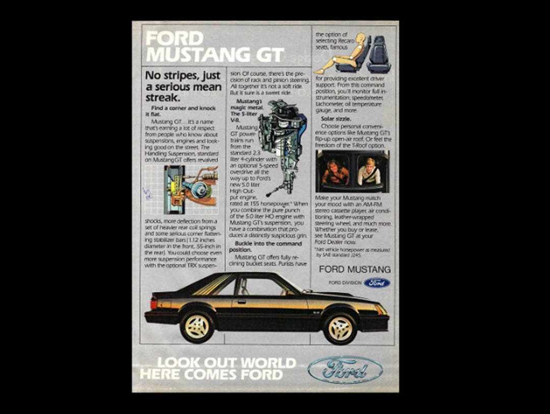 1982 Ford Mustang GT Original Magazine Ad - Etsy