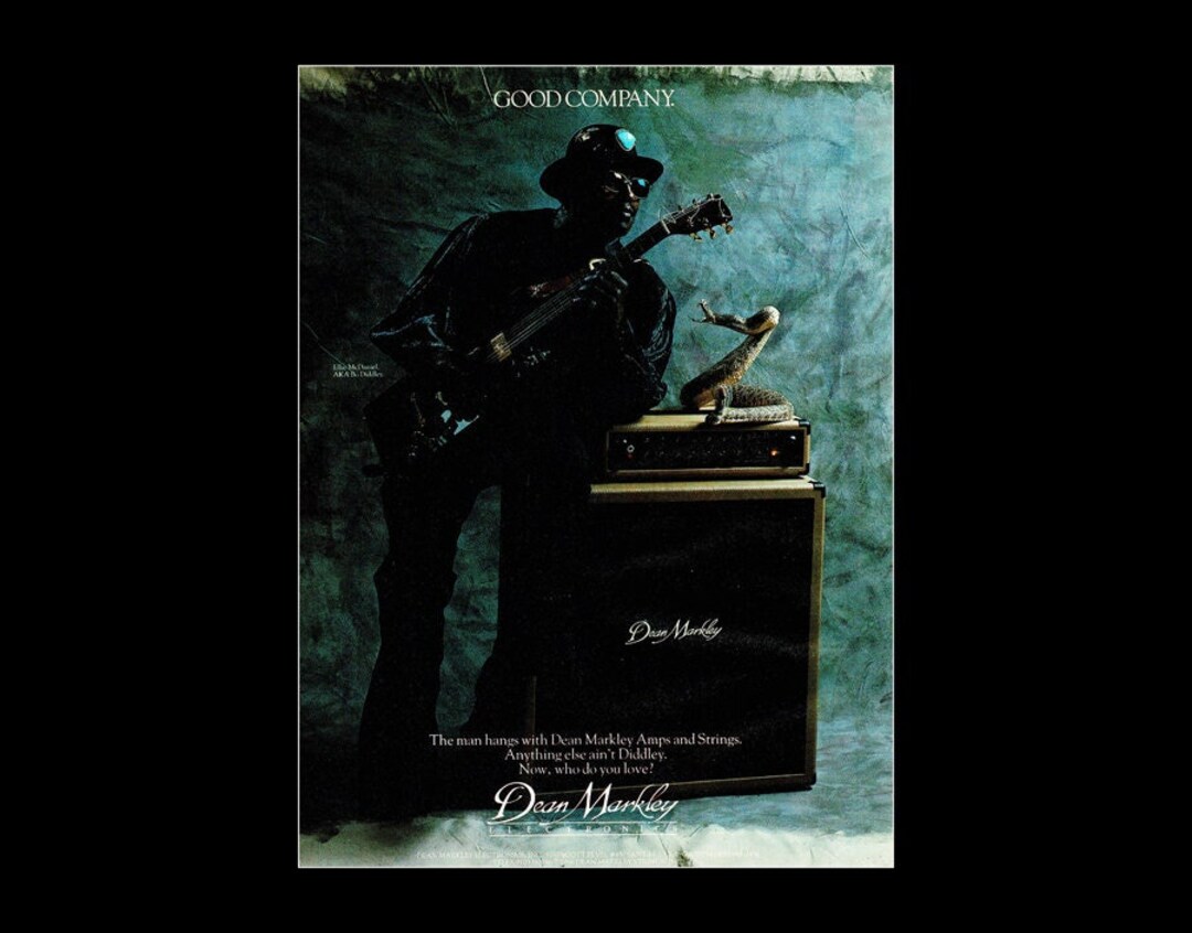 1986 Bo Diddley Original Magazine Ad Dean Markley Guitar Amps Etsy