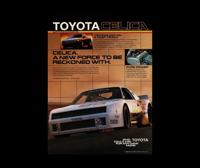 1987 Toyota Celica Race Car Original Retro Magazine Ad - Etsy