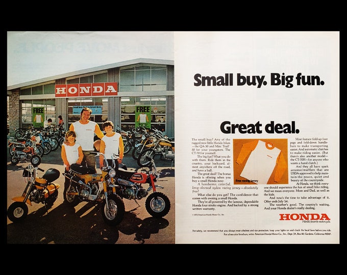 1972 Honda Mini Trail Bike Motorcycles Original Magazine Ad - Etsy