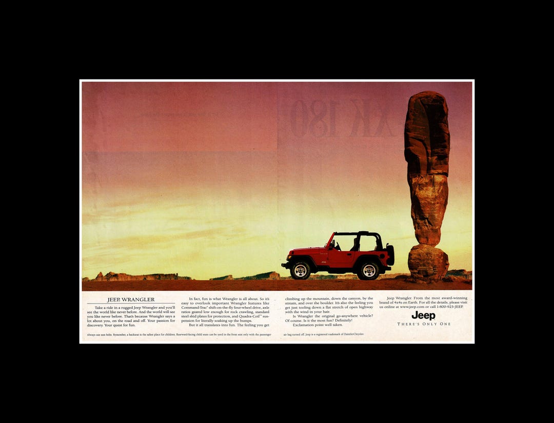 1999 Jeep Wrangler Original Retro Magazine Ad - Etsy
