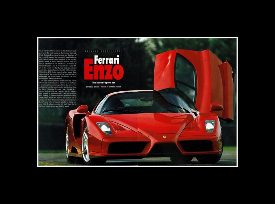2002 Ferrari Enzo Original Magazine Driving Impressions / Road Test - Etsy