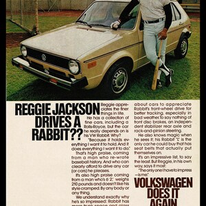 1978 VW Rabbit Original Magazine Ad - Reggie Jackson Featured - Etsy
