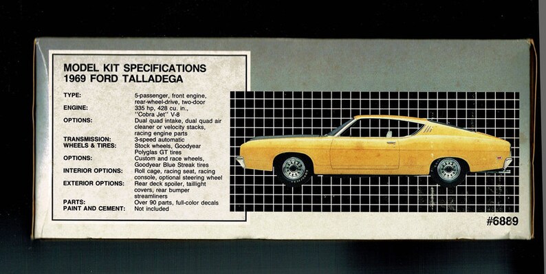 1969 Ford Torino Talladega Vintage Model Kit 1/25 Scale - Etsy