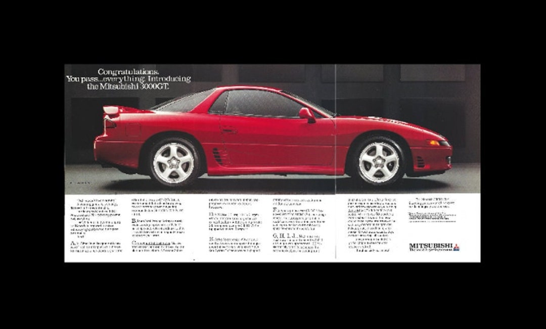 1990 Mitsubishi 3000GT VR-4 Original Magazine Ad - Etsy
