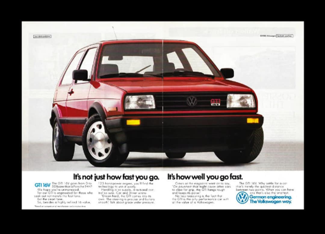 1988 VW Golf GTI Original Magazine Ad - Etsy