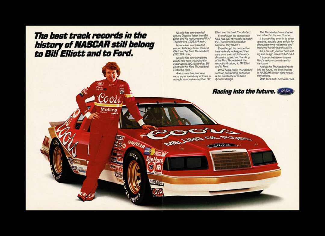1986 Bill Elliott NASCAR Ford Thunderbird Stock Car Original Magazine ...