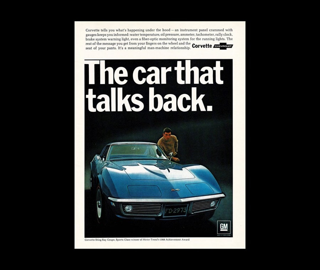 1968 Chevy C3 Corvette Original Magazine Ad - Etsy