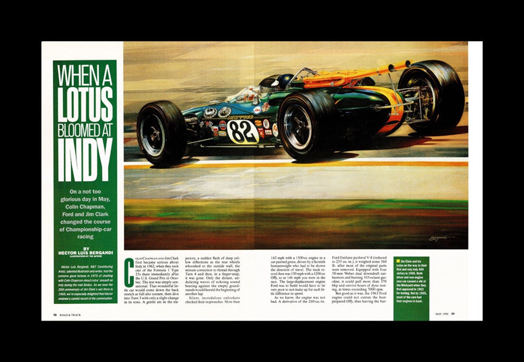 Jim Clark & the 1960's Lotus Indy 500 Race Cars Original Magazine ...
