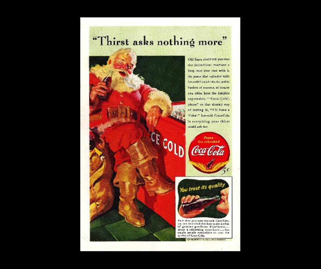 3 Coca Cola Coke Santa Original Vintage Magazine Ads Special Sale Price ...