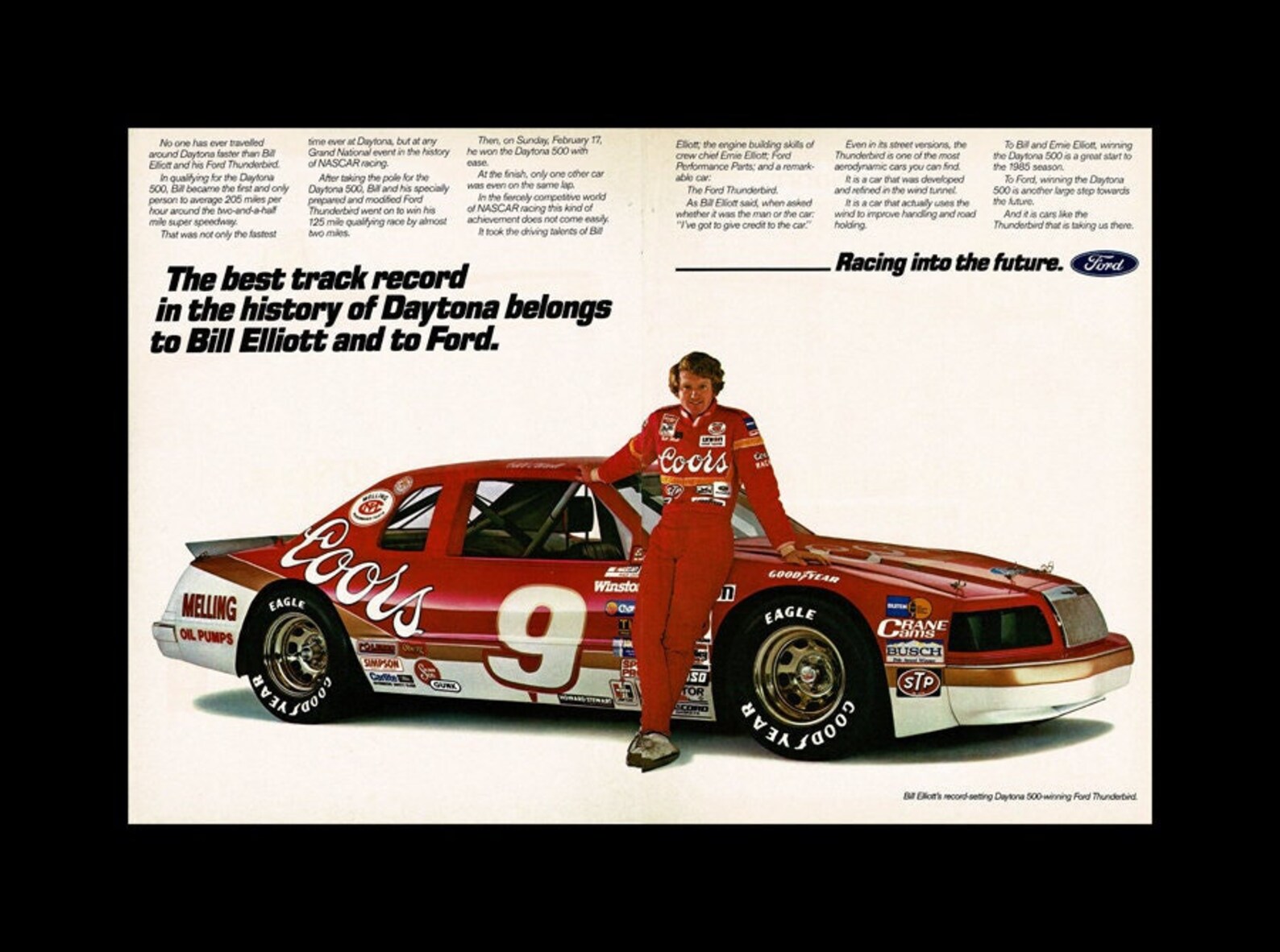 1985 Bill Elliott NASCAR Ford Thunderbird Stock Car Original Magazine ...
